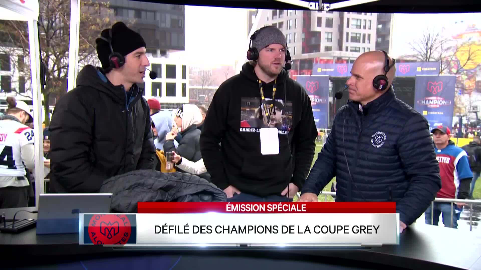 David Côté et Frédéric Chagnon en entrevue après le défilé