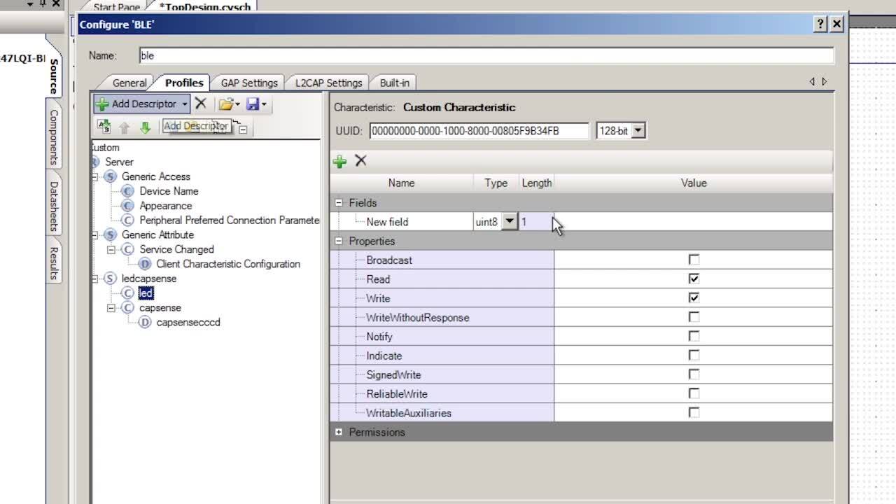 How to Create a PSoC BLE App: Lesson 3 Configure the BLE Component | DigiKey