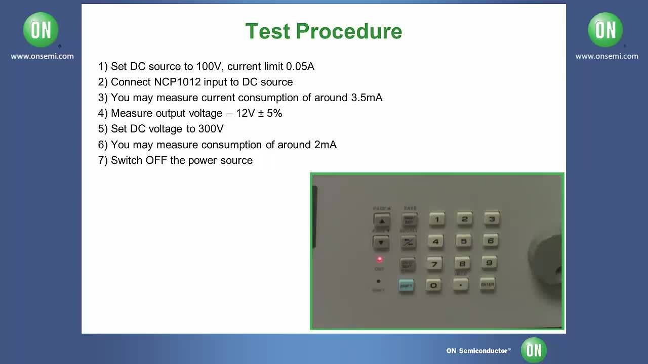 SMPS Switcher Evaluation Board - NCP1012GEVB Test Procedure | DigiKey