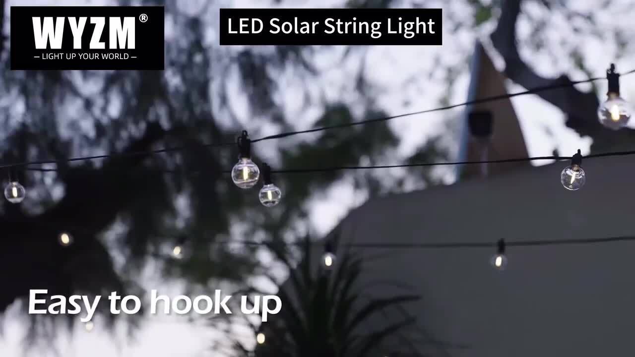 WYZM 25-Light 50 ft. Outdoor/Indoor Solar LED G40 Integrated LED Globe ...