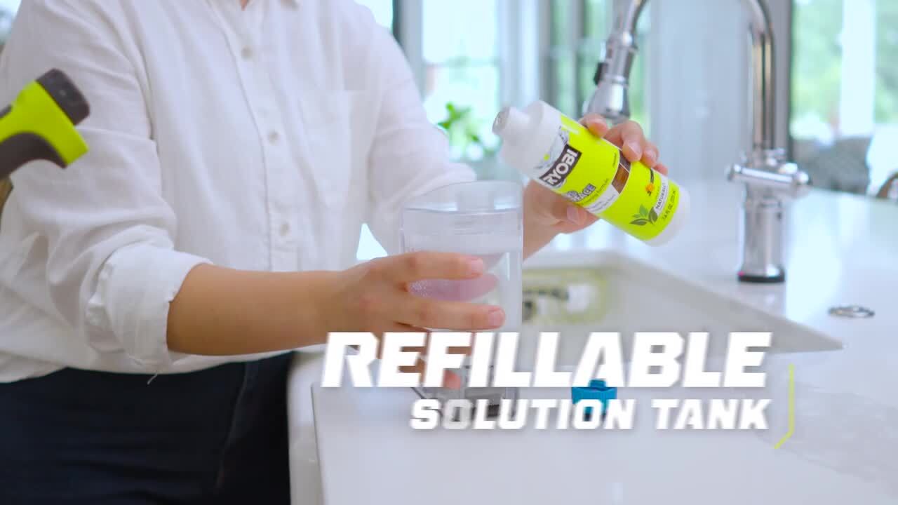 RYOBI USB Lithium Cordless Agitating Spray Mop Kit with 2.0 Ah Battery ...