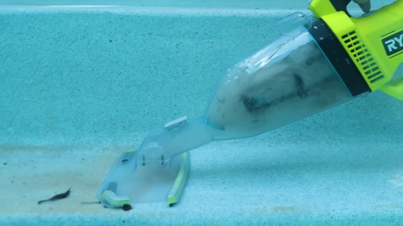 RYOBI ONE+ 18V Handheld Cordless Pool Vacuum Cleaner Kit with 2.0 Ah ...