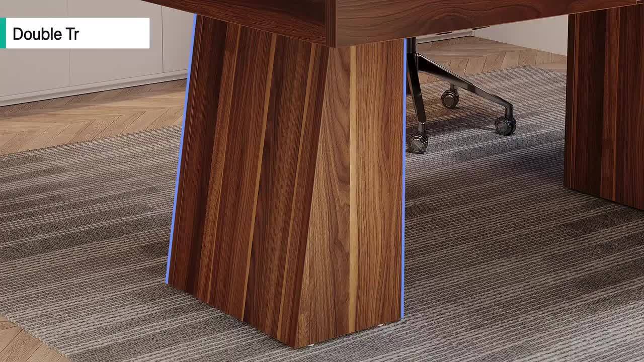 BYBLIGHT Moronia 55 in. Modern Rectangle Engineered Wood Executive Desk ...