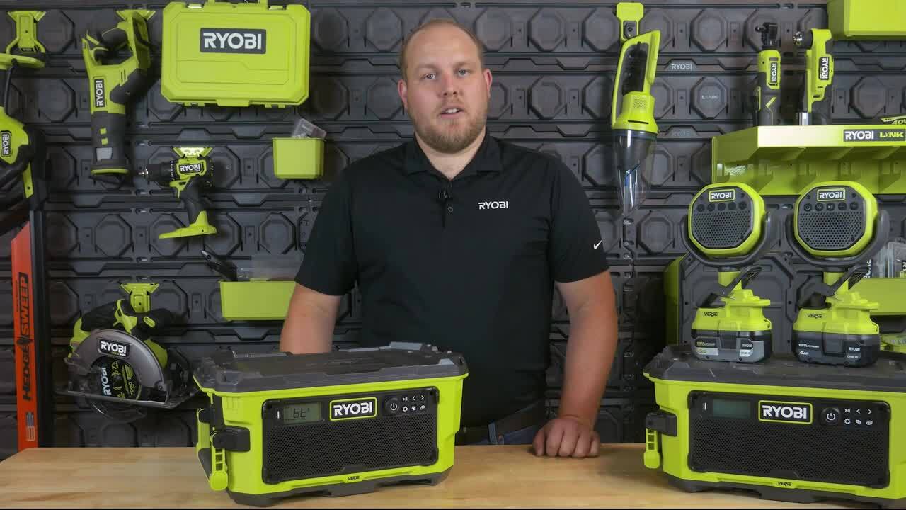 RYOBI ONE+ 18V Hybrid VERSE LINK Stereo (Tool Only) PCL601B - The Home ...