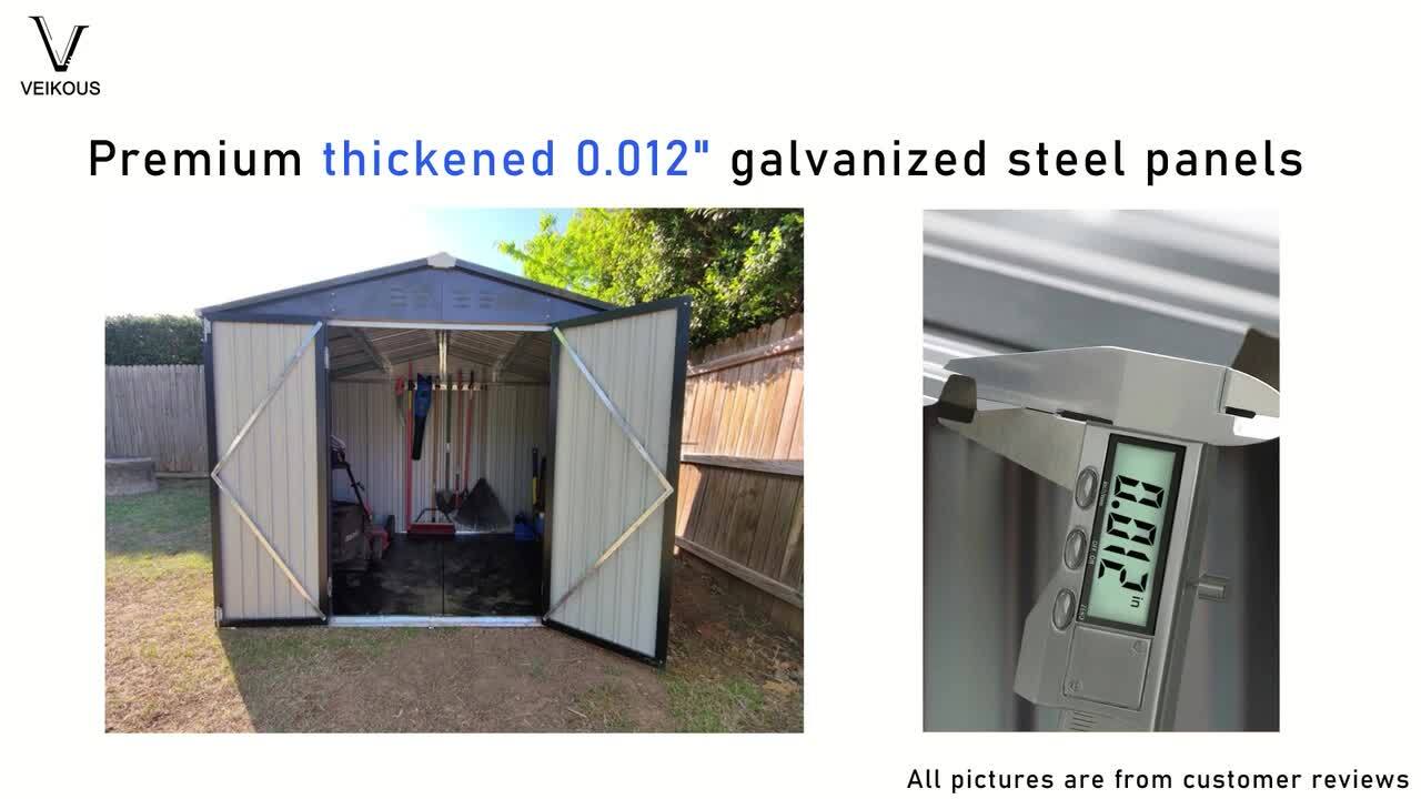 VEIKOUS 10 ft. W x 6 ft. D Metal Shed Outdoor Storage Shed 60 sq. ft ...