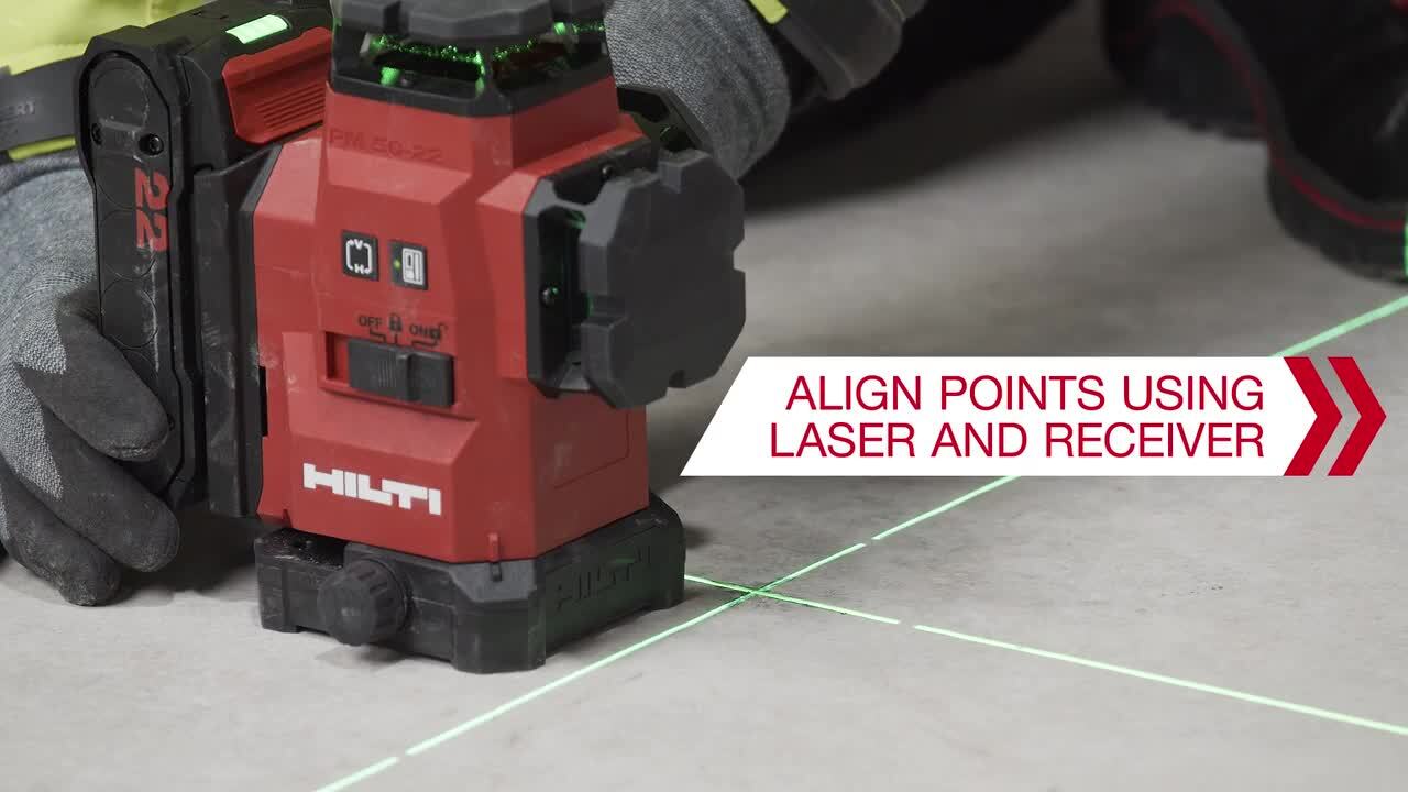Hilti PM 50-MG 22-Volt 130 ft. Green Rotating Multi-Line Laser Level ...