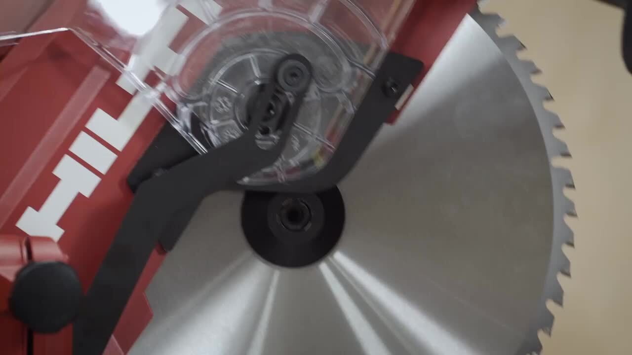 Hilti 22-Volt SM 60 NURON 12in. Lithium-Ion Cordless Brushless Miter Saw with 4 in. x 13-3/4 in ...
