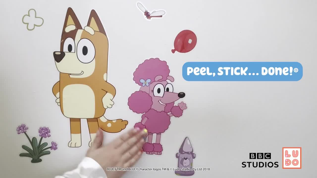 RoomMates Bluey Character Blue Matte Vinyl Peel and Stick Wall Decals ...