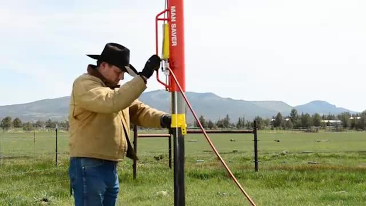 MAN SAVER Orange Steel Air Powered Fence Post Driver, 2-7/8 in. Max OD ...