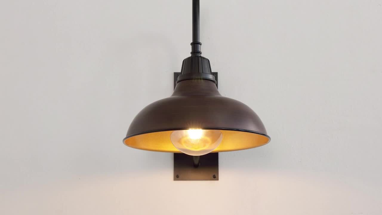 JONATHAN Y Stanley 12.25 in. Wood Finish/Copper 1-Light JONATHAN Y Stanley 12.25 in. Wood Finish/Copper 1-Light