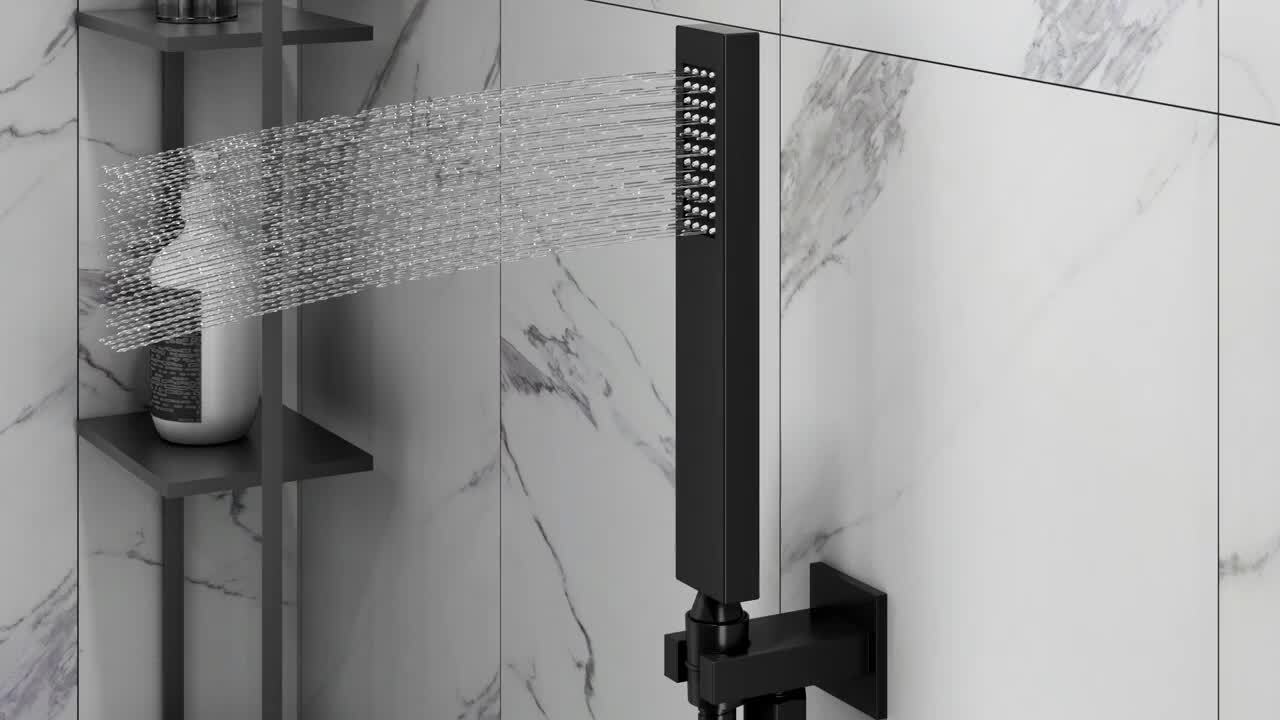 GRANDJOY Smart Temperature Shower Kits 3-Spray Dual Ceiling Mount 12 in ...