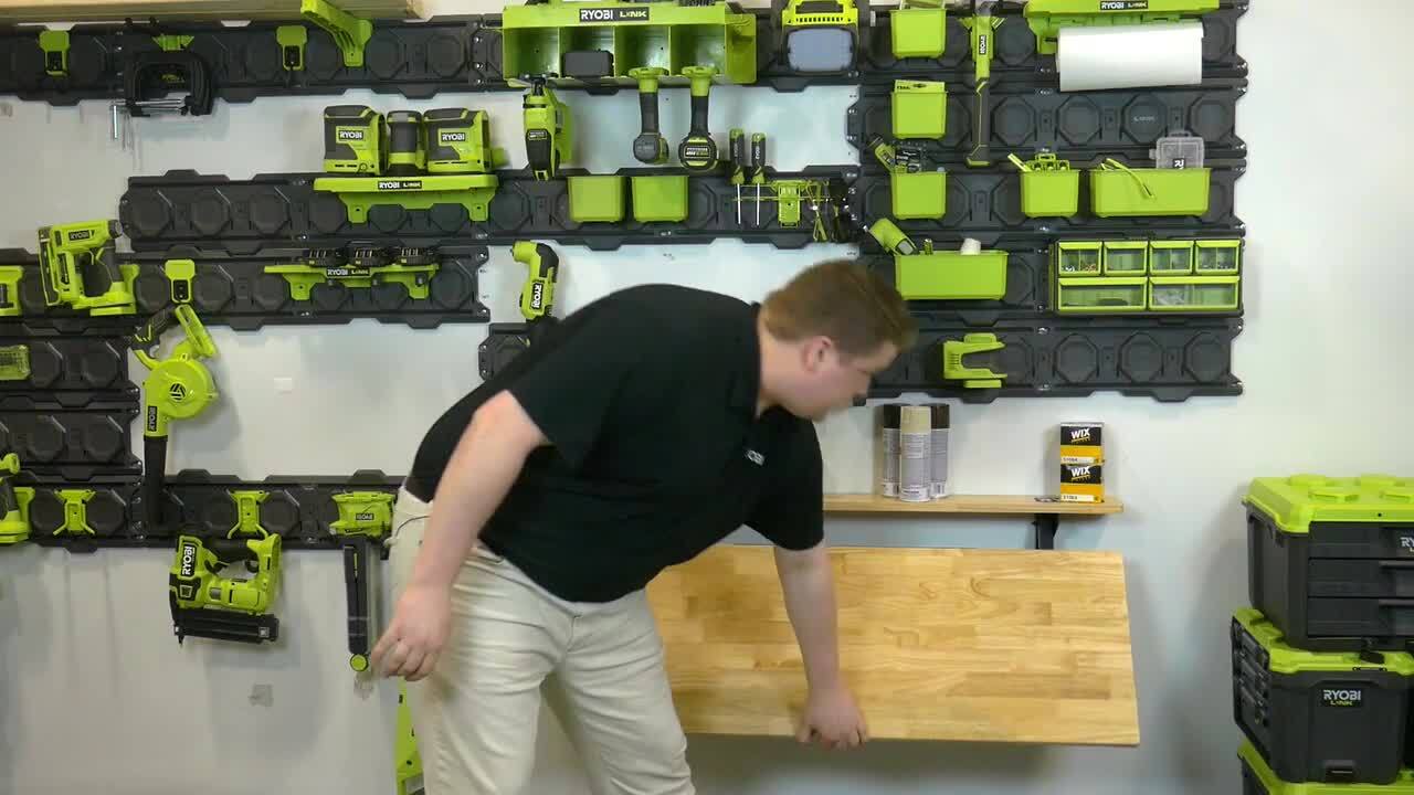 RYOBI RYOBI Stowaway Wall Mounted Folding Workbench Table STM408 - The ...