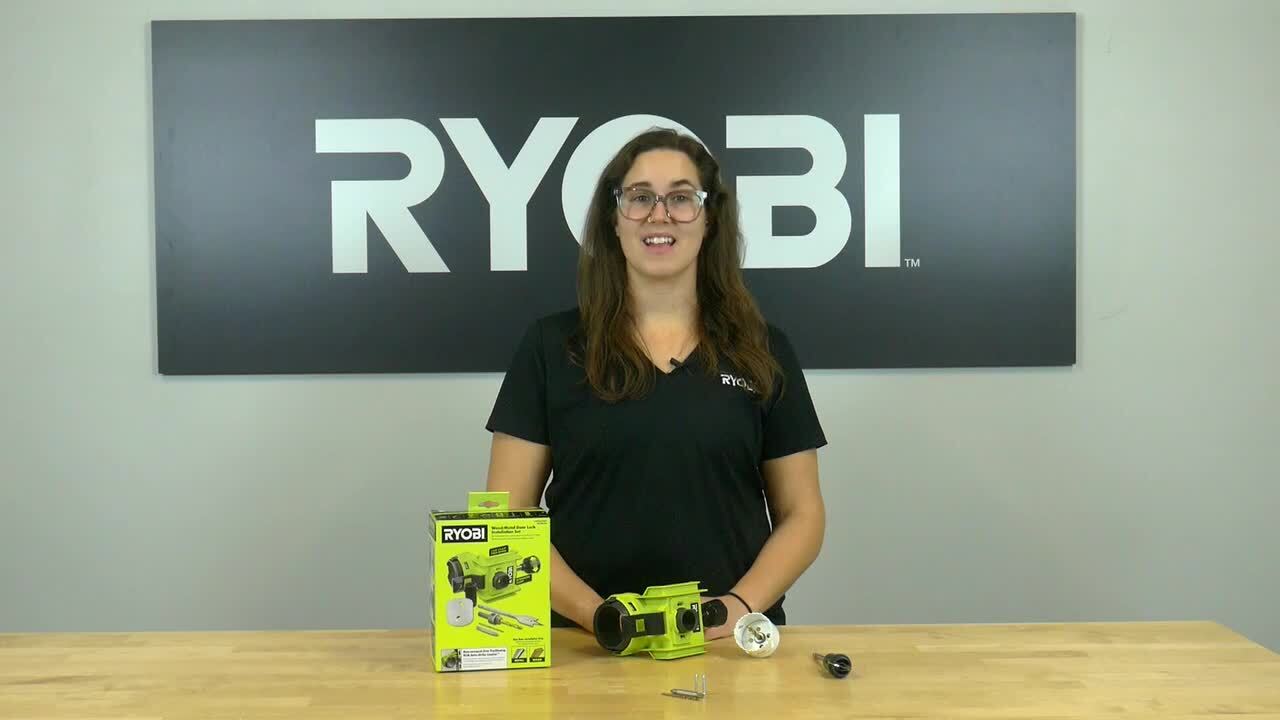RYOBI Wood/Metal Door Lock Installation Kit with Bi-Metal Hole Saw ...