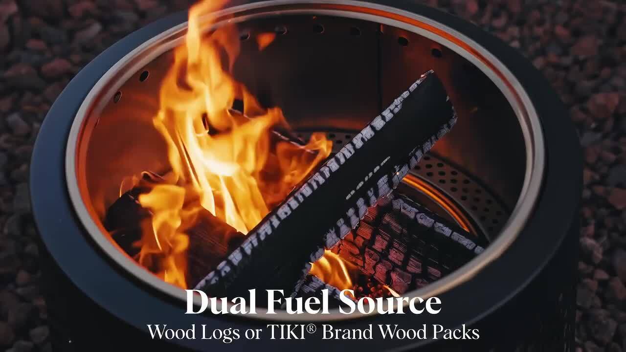 TIKI 20 in. Smokeless Wood Burning Huddle Fire Pit with Stand ...