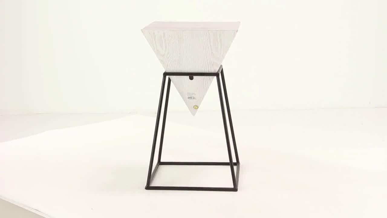 Litton Lane 14 in. White Inverted Pyramid Geometric Large Triangle Wood ...