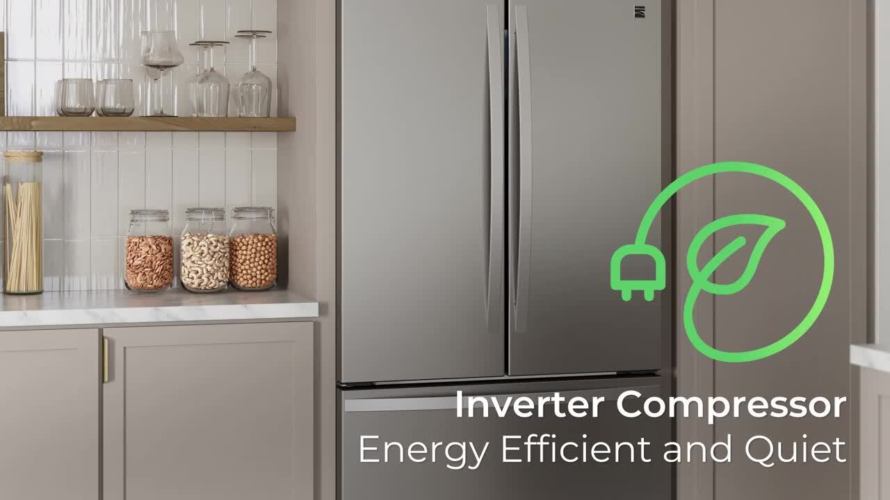 KENMORE 17.5 cu. ft. Counter Depth 3 Door French Door Refrigerator in ...