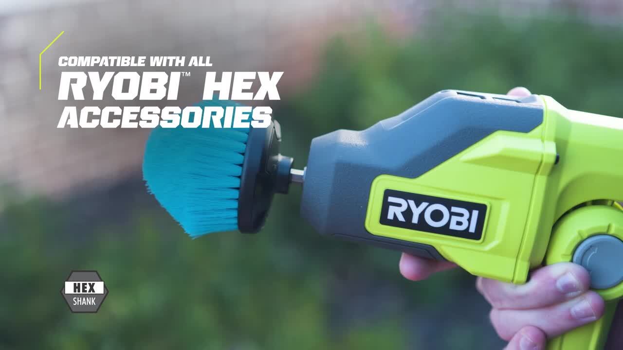 RYOBI USB Lithium Telescoping Power Scrubber Kit with 2Ah Battery ...