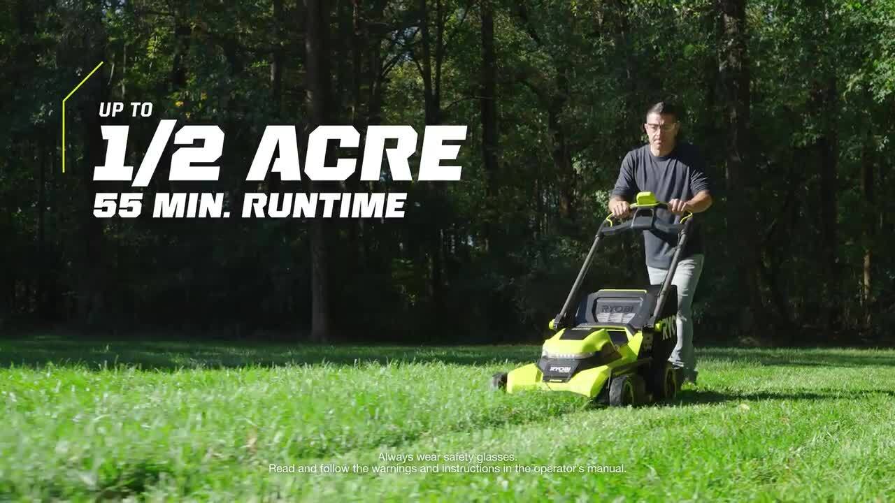 RYOBI 40V HP Brushless 21 in. Cordless Battery Walk Behind Push Lawn ...