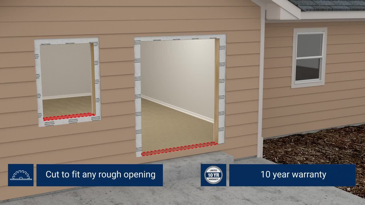 SureSill 4-9/16 in. x 40 in. PVC Sloped Sill Pan Flashing Kit for ...