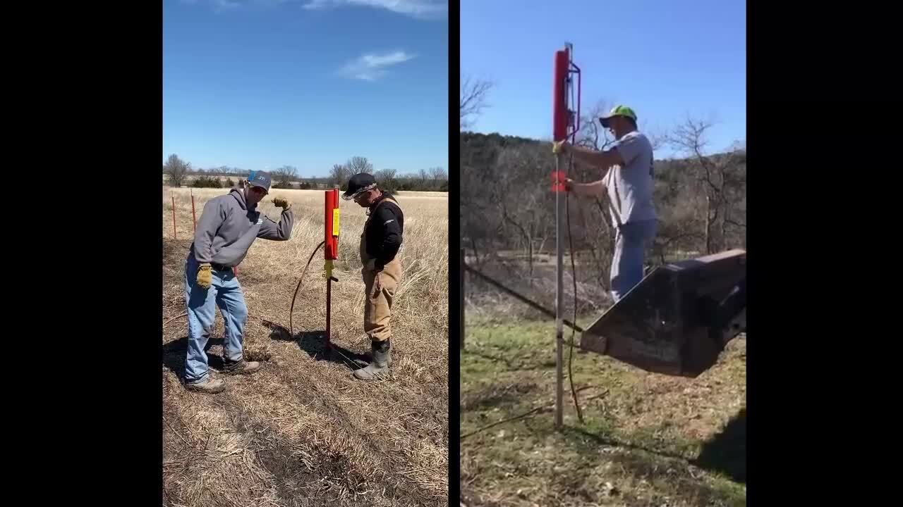 MAN SAVER Orange Steel Air Powered Fence Post Driver, 2-7/8 in. Max OD ...