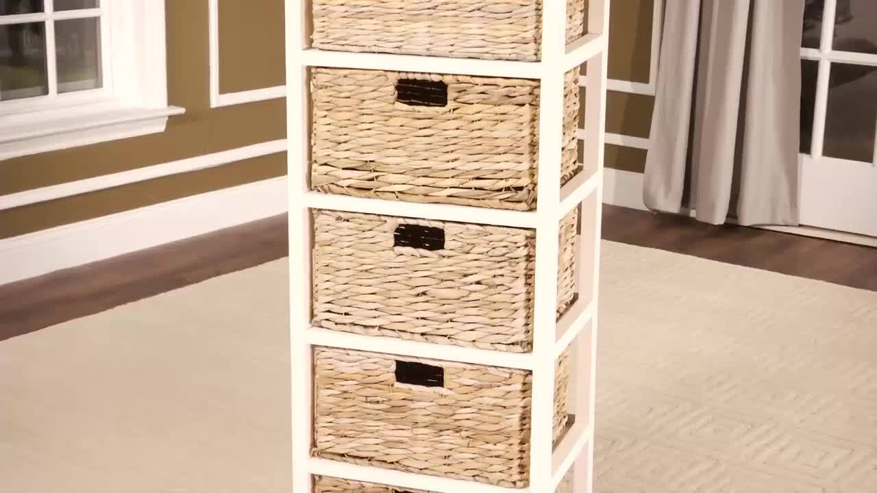 White basket storage unit store