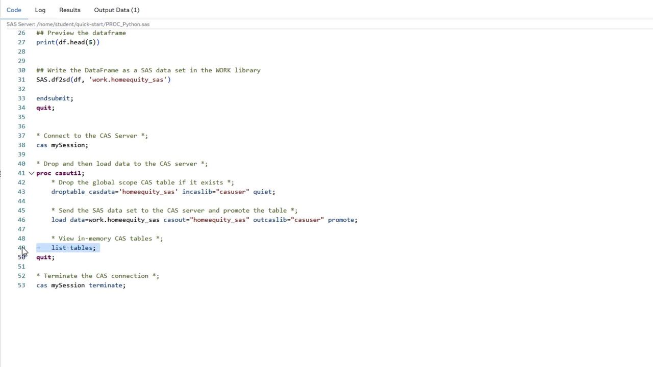 Use Python Code in SAS Studio - Products & Solutions - SAS Video Portal