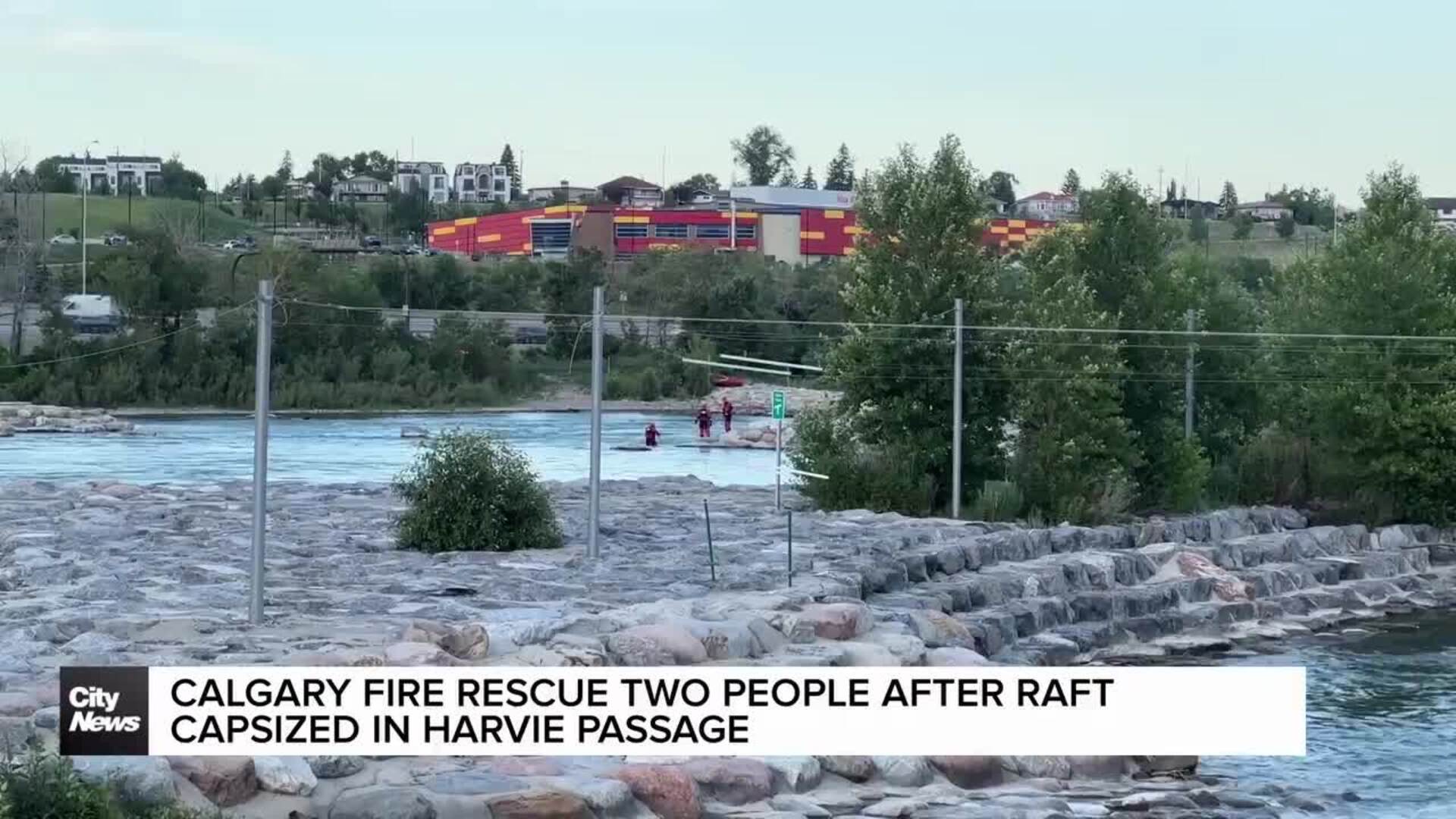 Calgary Fire rescue two people after raft capsized in Harvie Passage