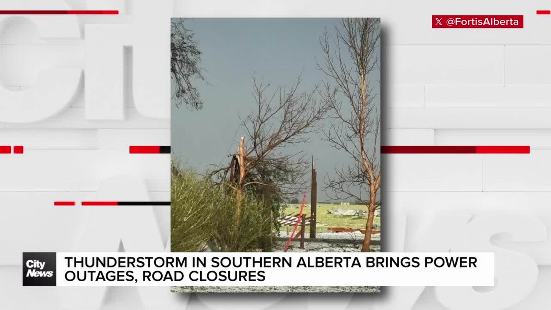 Thunderstorm in Southern Alberta brings power outages, road closures