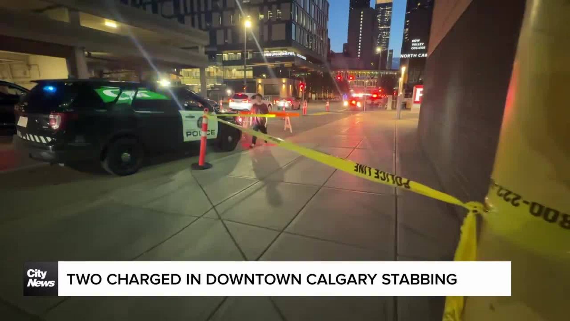 Two charged in downtown Calgary stabbing