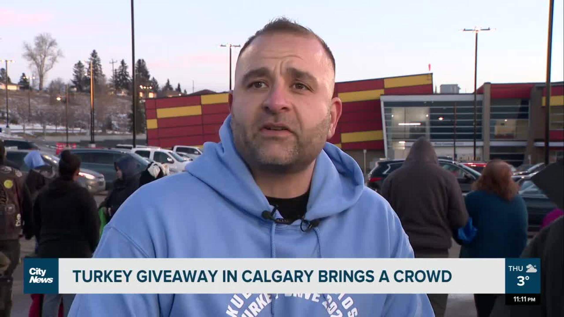 Turkey giveaway in Calgary brings a crowd