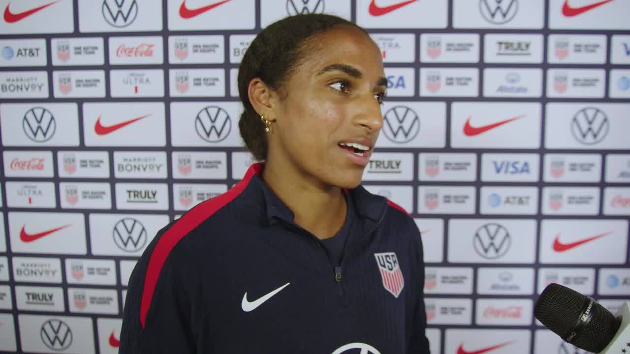 POST-MATCH MIXED ZONE: Mallory Swanson | USWNT vs. Korea Republic ...