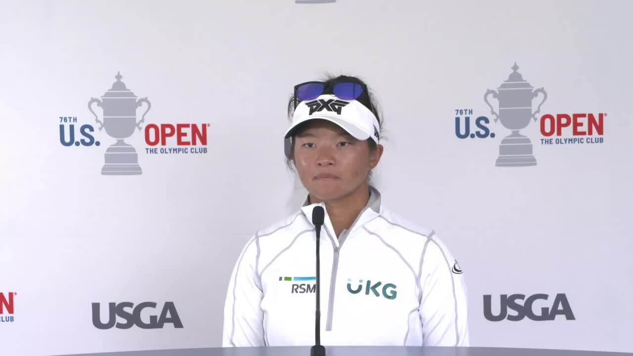 Megan Khang round 2 interview at the U.S. Women's Open conducted by the ...