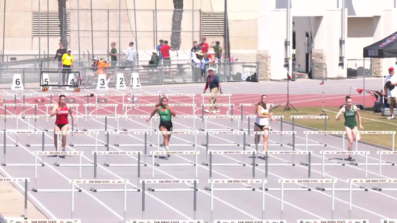 San Diego State Aztec Invitational - Videos - Women's Heptathlon 100m Hurdles Section 6 - San ...