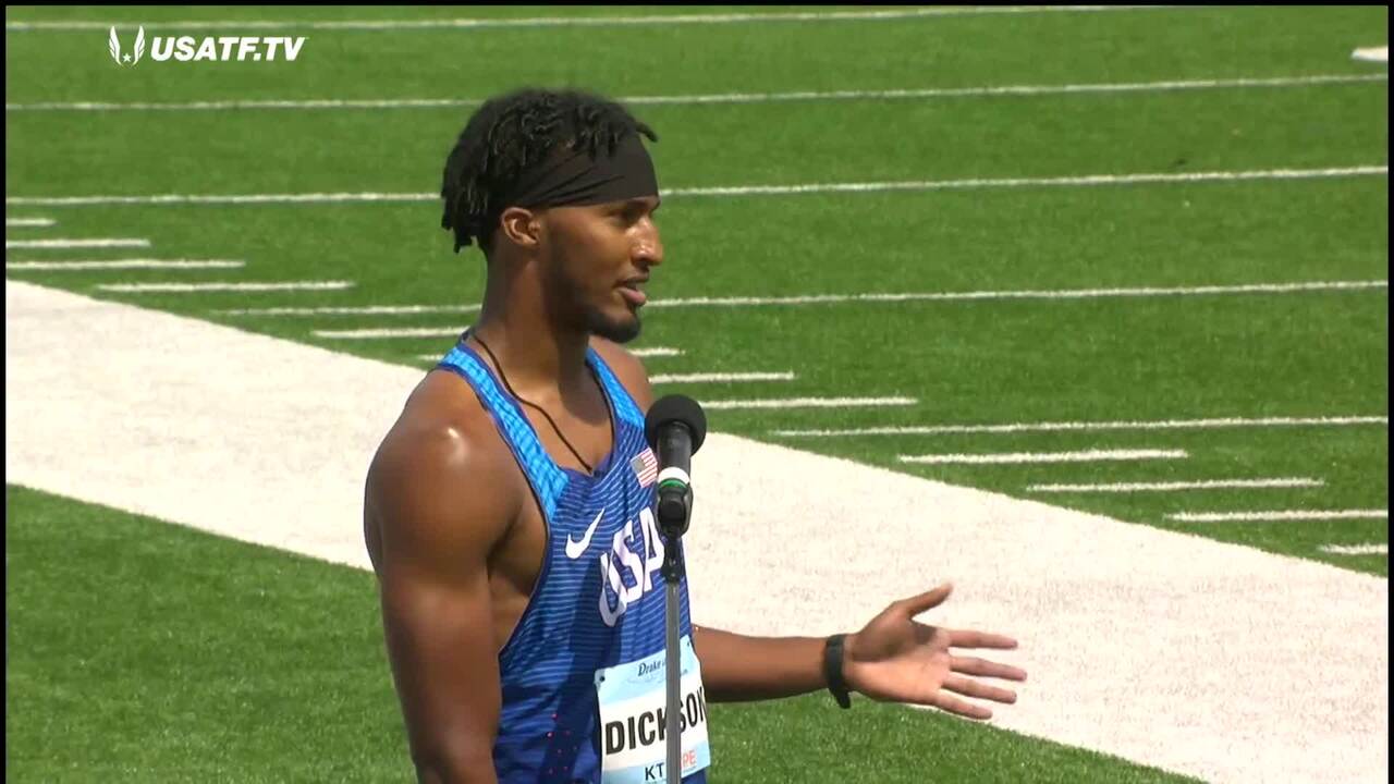 USATF.TV - Videos - Michael Dickson Men's 110m Hurdles Section 2 Winner ...