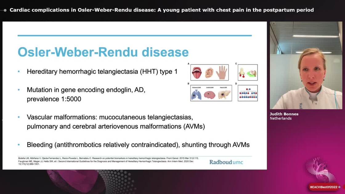 ESC 365 - Cardiac complications in Osler-Weber-Rendu disease: A young ...