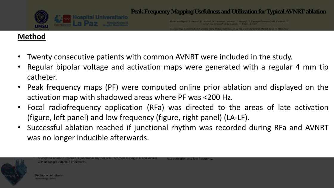 ESC 365 - Peak frequency mapping usefulness and utilization for typical AVNRT ablation