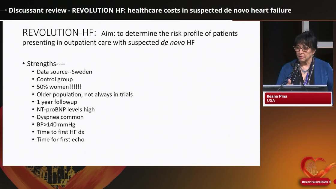 ESC 365 - Discussant review - REVOLUTION HF: healthcare costs in suspected de novo heart failure