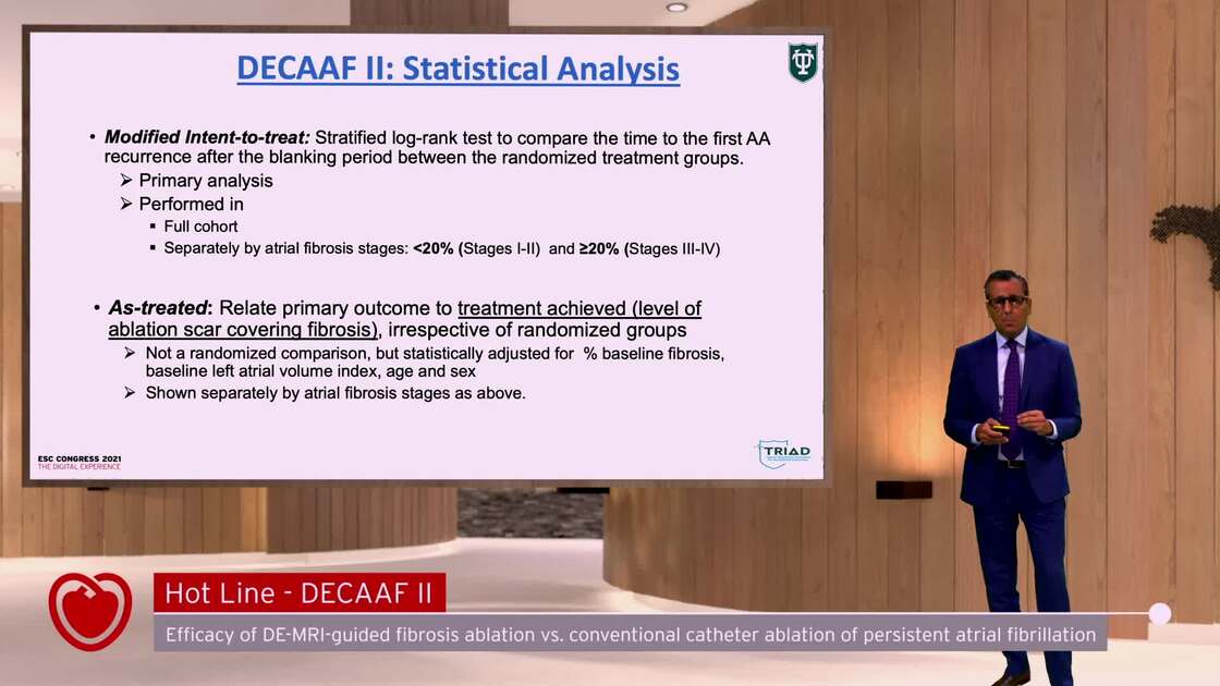 Esc 365 Decaaf Ii Efficacy Of De Mri Guided Fibrosis Ablation Vs Conventional Catheter