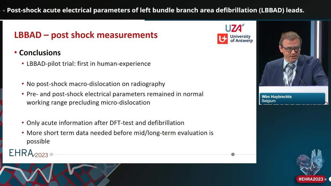 ESC 365 - Post-shock acute electrical parameters of left bundle branch ...