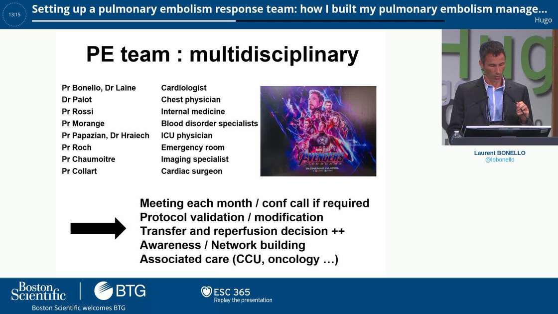 ESC 365 - Setting up a pulmonary embolism response team: how I built my ...