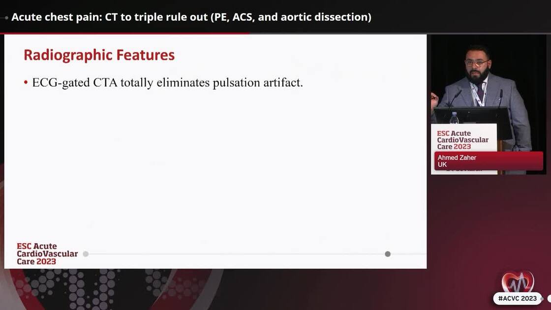 ESC 365 - Acute chest pain: CT to triple rule out (PE, ACS, and aortic ...