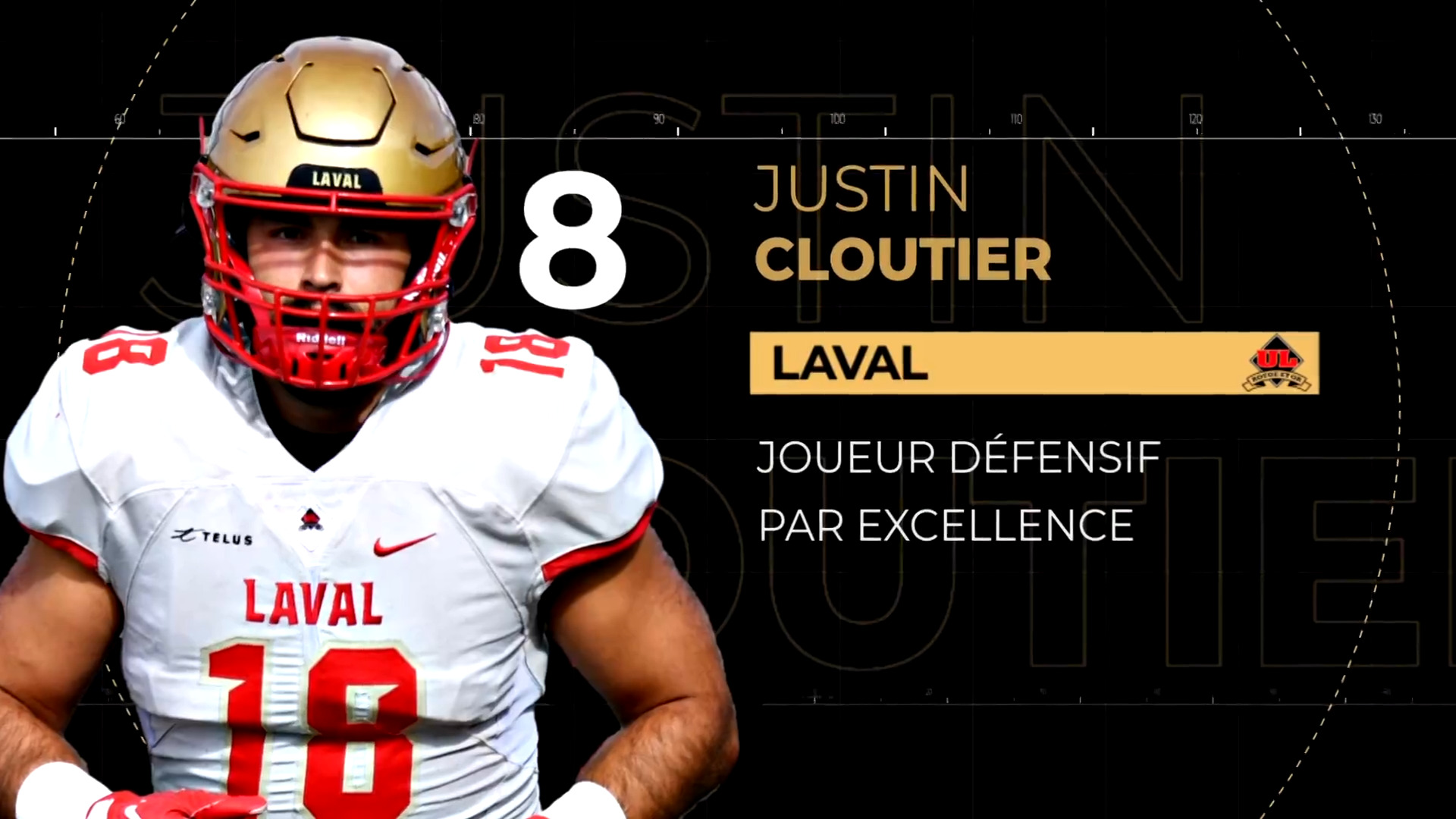 Justin Cloutier, joueur défensif par excellence du RSEQ en 2025