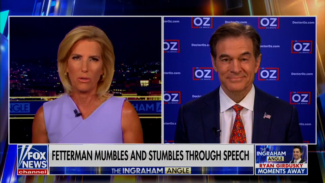 Dr. Oz questions Fetterman's health on Laura Ingraham program - POLITICO