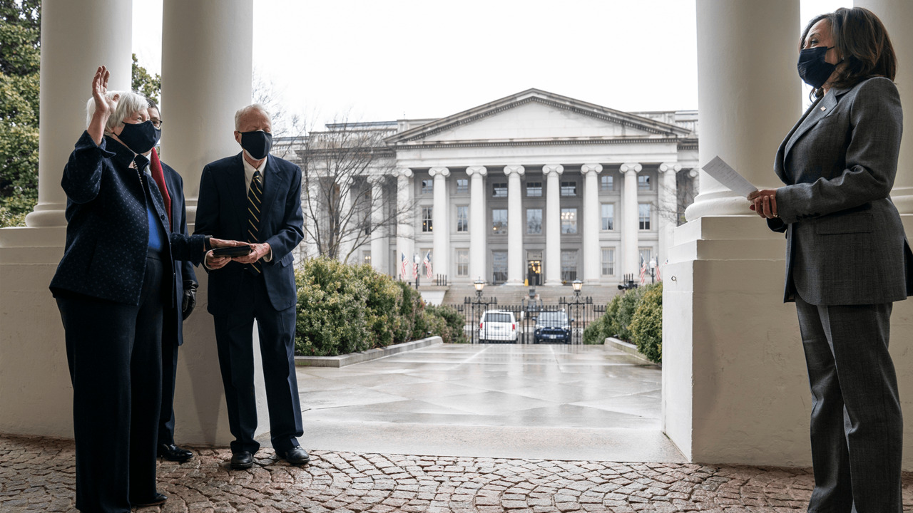 Janet Yellen is sworn in as Treasury Secretary - POLITICO