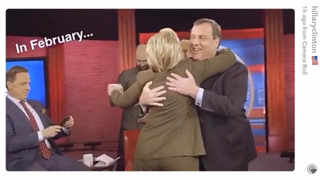 Hillary Clinton posts Snapchat of her and Chris Christie hugging - POLITICO