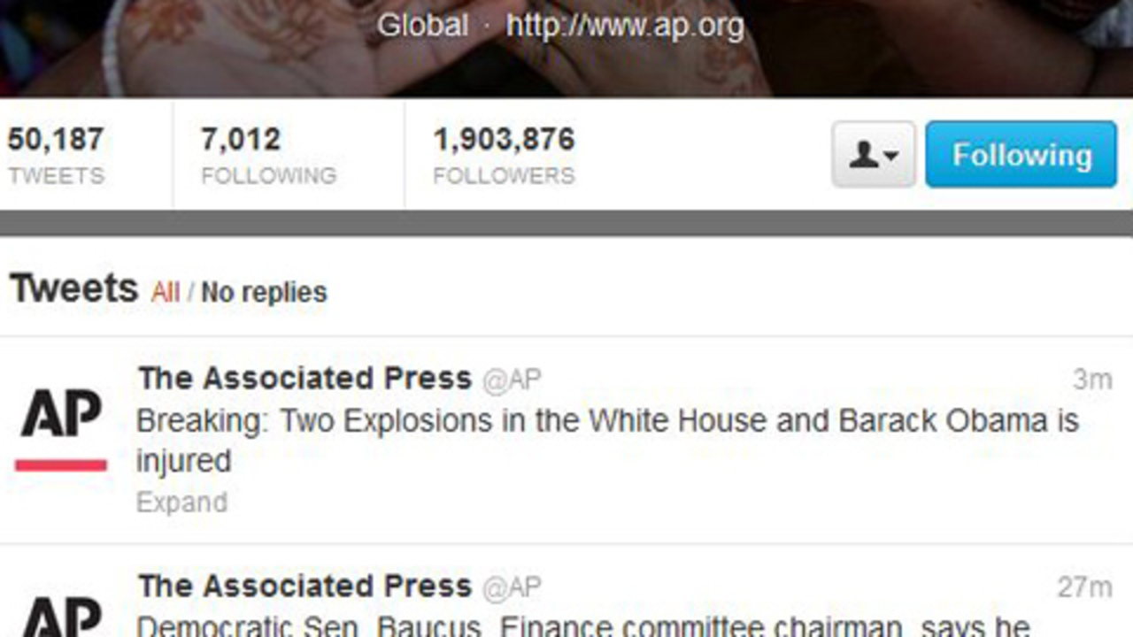 W.H. responds to AP twitter hack: "The president is fine" - POLITICO