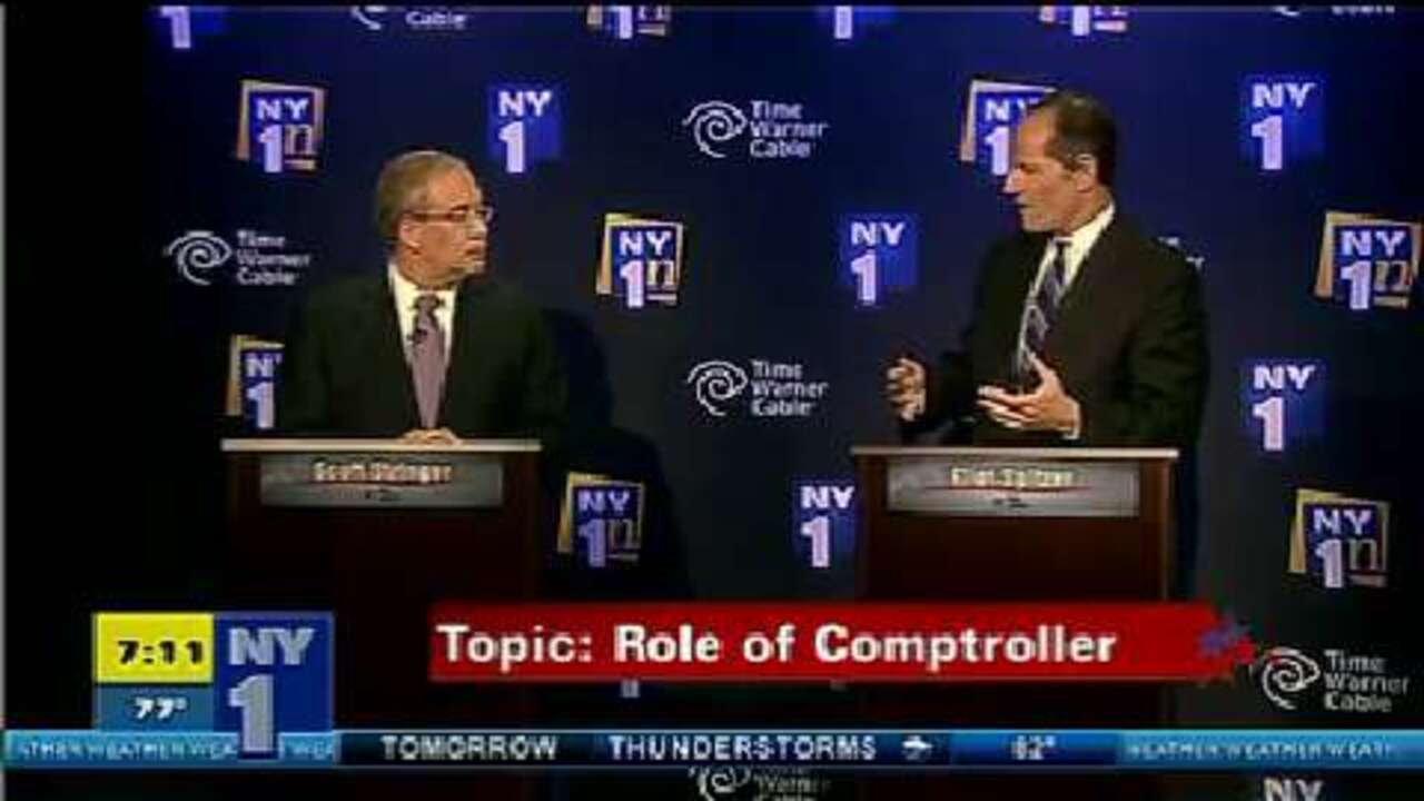 Eliot Spitzer, Scott Stringer spar at NYC comptroller debate - POLITICO