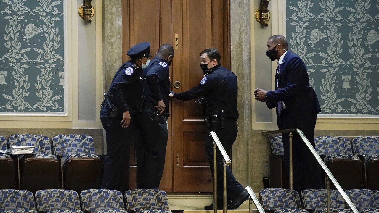 Rioters attempt to break down Capitol door - POLITICO