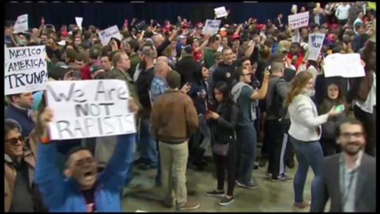 Chao erupts at postponed Donald Trump rally in Chicago - POLITICO