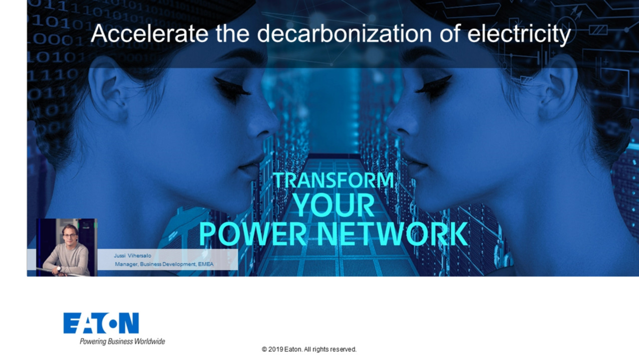 Transform your data centre: Accelerate the decarbonisation of electricity webinar - Eaton Roadranger